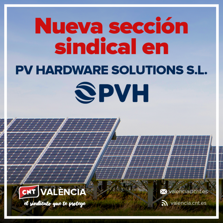 CNT València constituye una sección sindical en PVH | CNT València